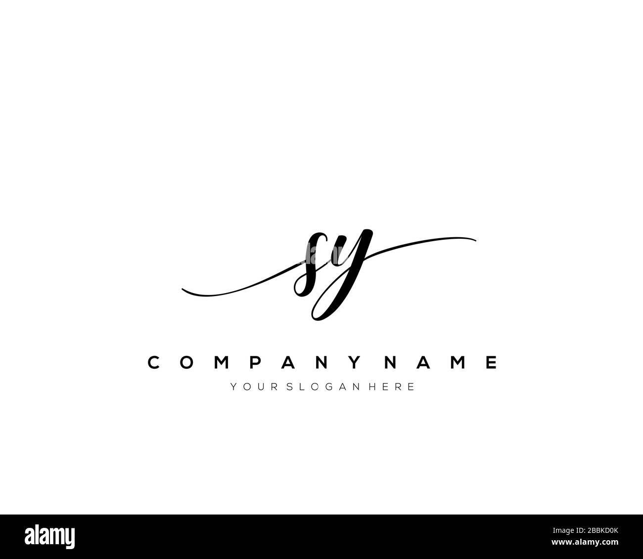 SY Initial Letter handwriting logo hand drawn template vector, logo for ...