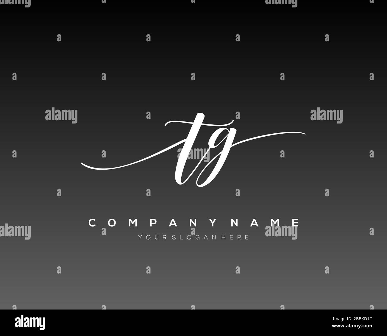 TG Initial Letter handwriting logo hand drawn template vector, logo for ...