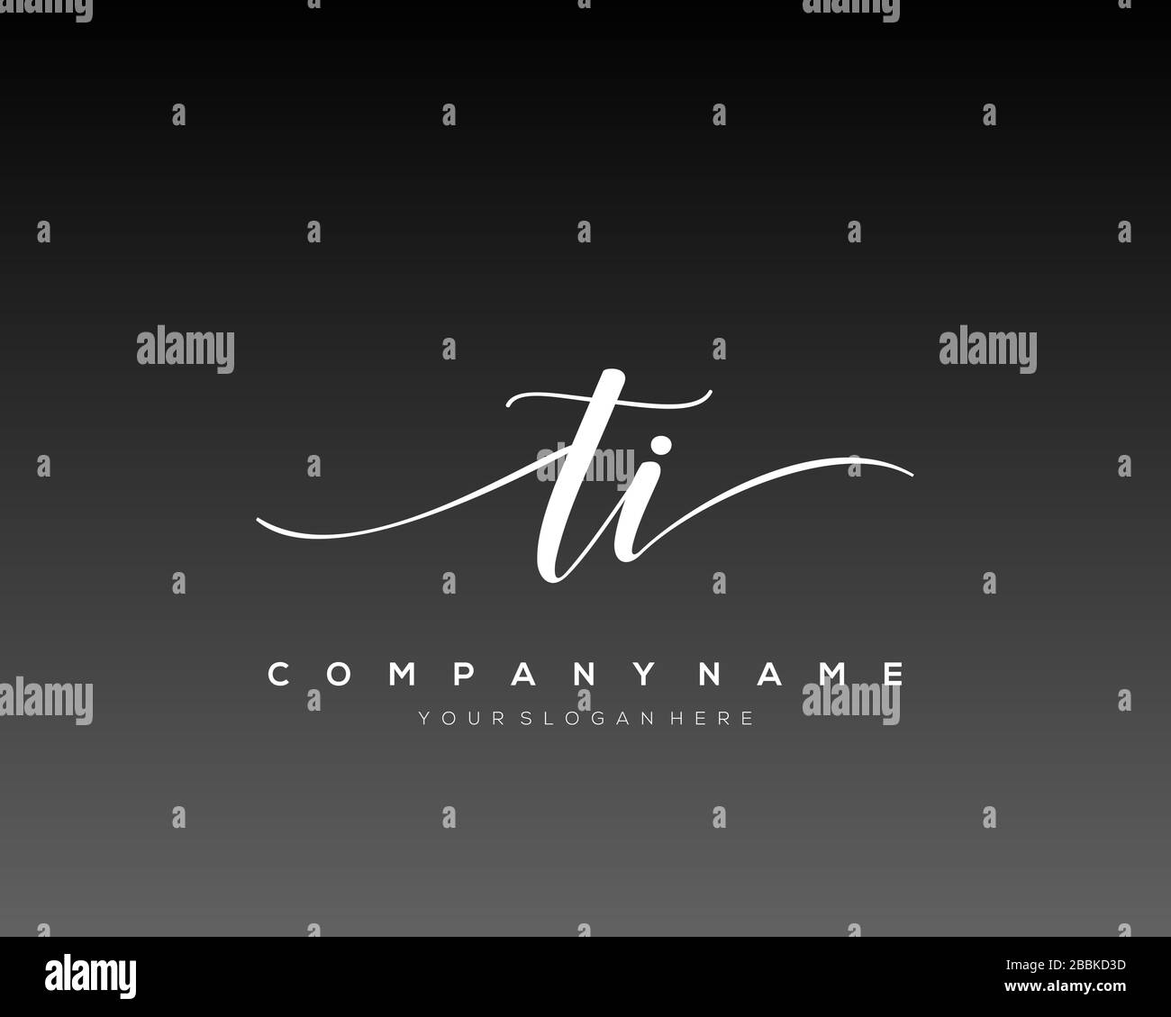 TI Initial Letter handwriting logo hand drawn template vector, logo for ...