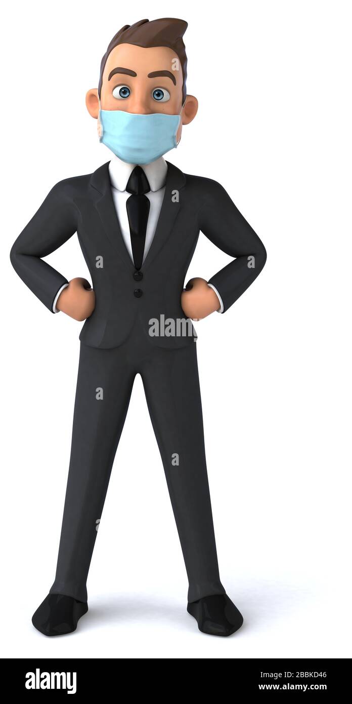 3D illustration of a cartoon character with a mask Stock Photo - Alamy