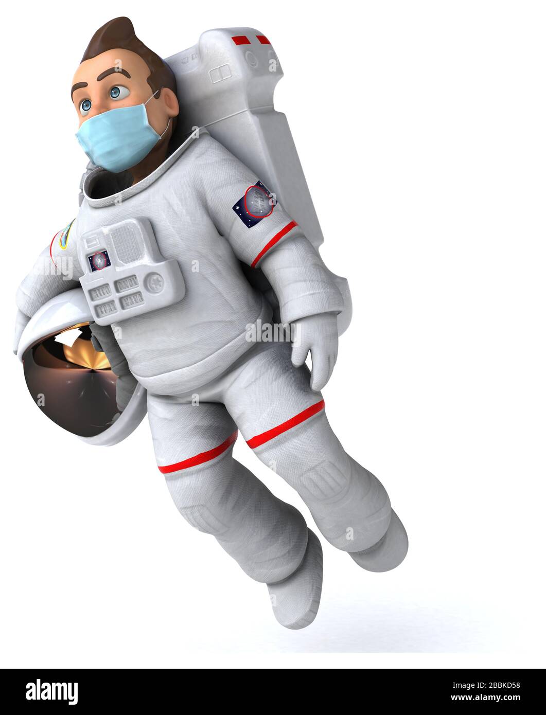 3D illustration of a cartoon character with a mask Stock Photo - Alamy