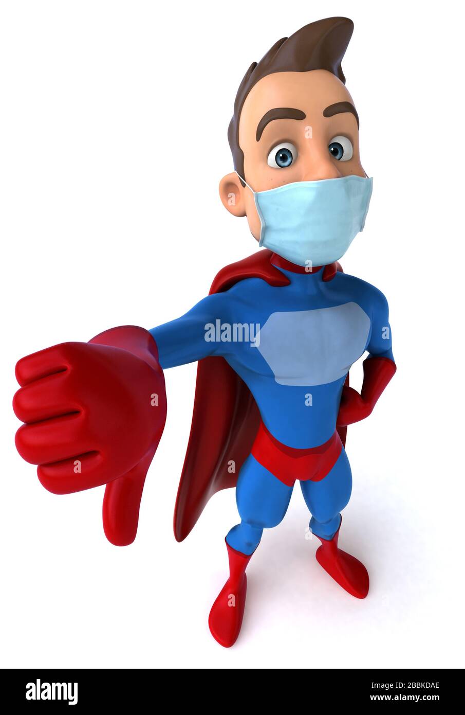 3D illustration of a cartoon character with a mask Stock Photo - Alamy