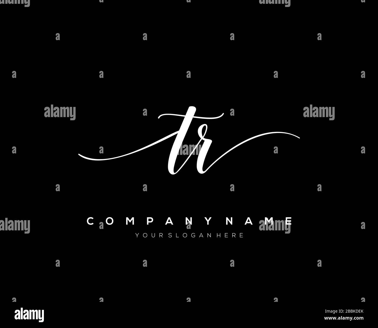 TR Initial Letter handwriting logo hand drawn template vector, logo for ...