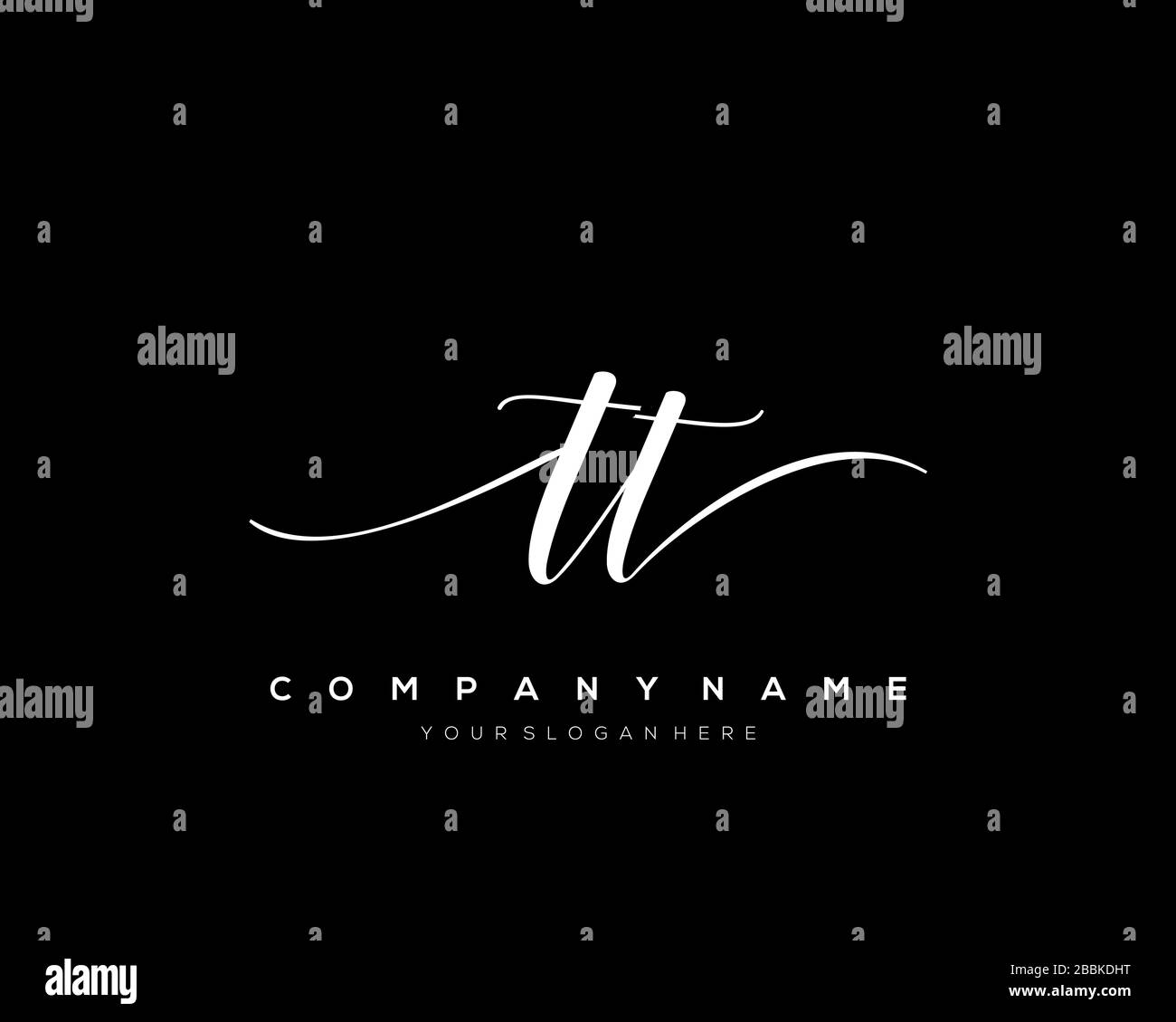 TT Initial Letter handwriting logo hand drawn template vector, logo for ...