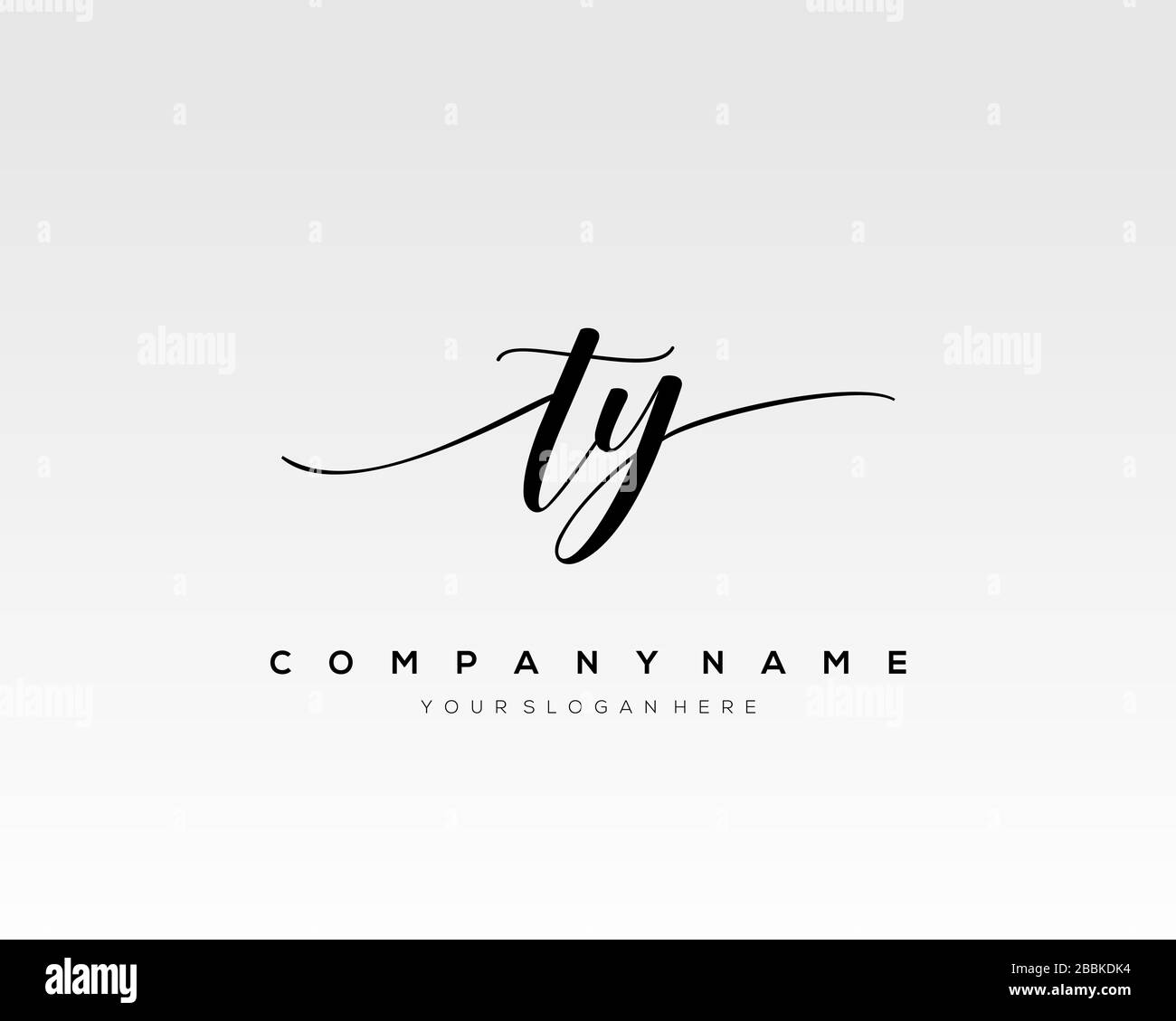 TY Initial Letter handwriting logo hand drawn template vector, logo for ...