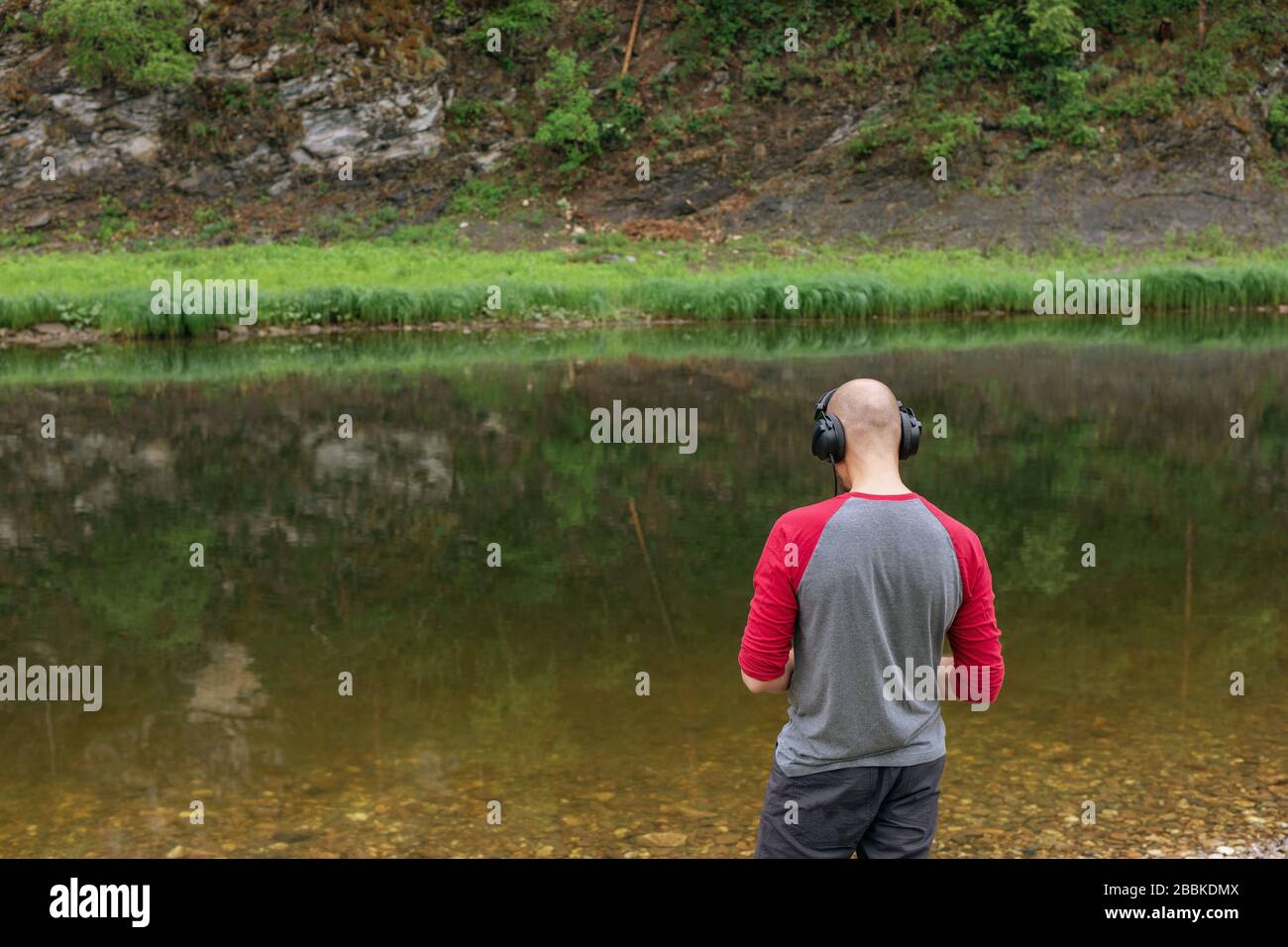 Back view male tourist big hi-res stock photography and images - Alamy