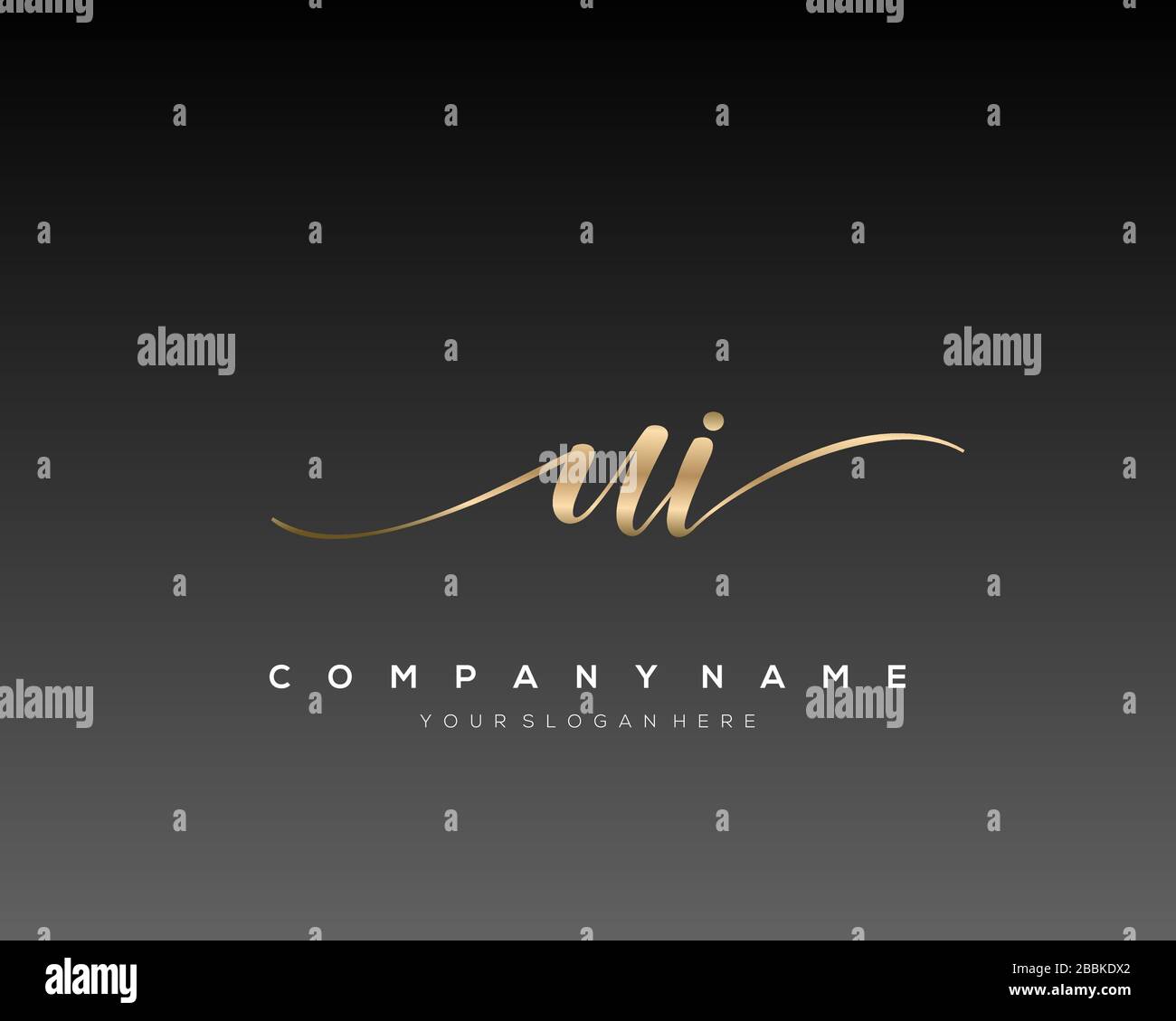 UI Initial Letter handwriting logo hand drawn template vector, logo for ...