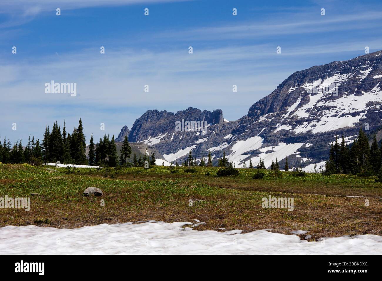 Hidden Lake in Glacier National Park in Montana USA Stock Photo - Alamy