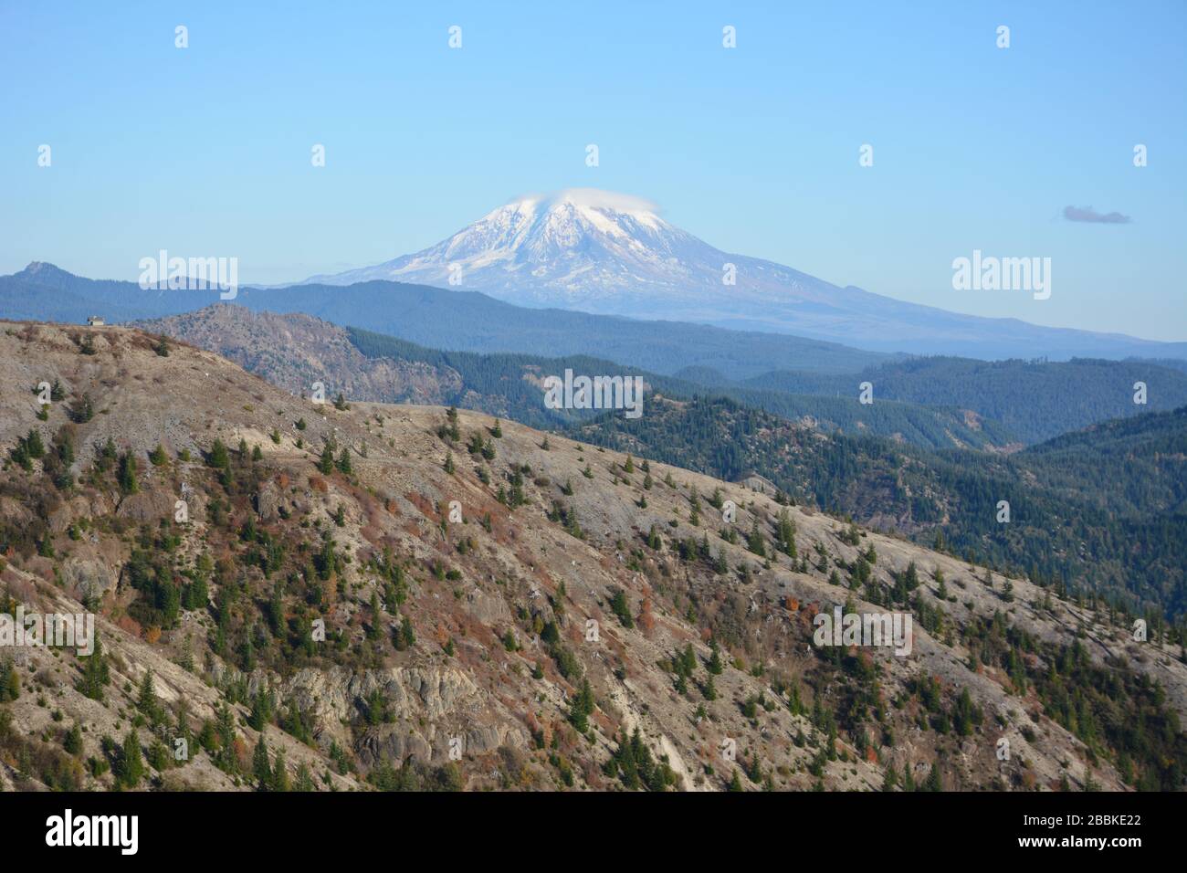 The west side of Mount Adams seen in October from the Forest Highway ...
