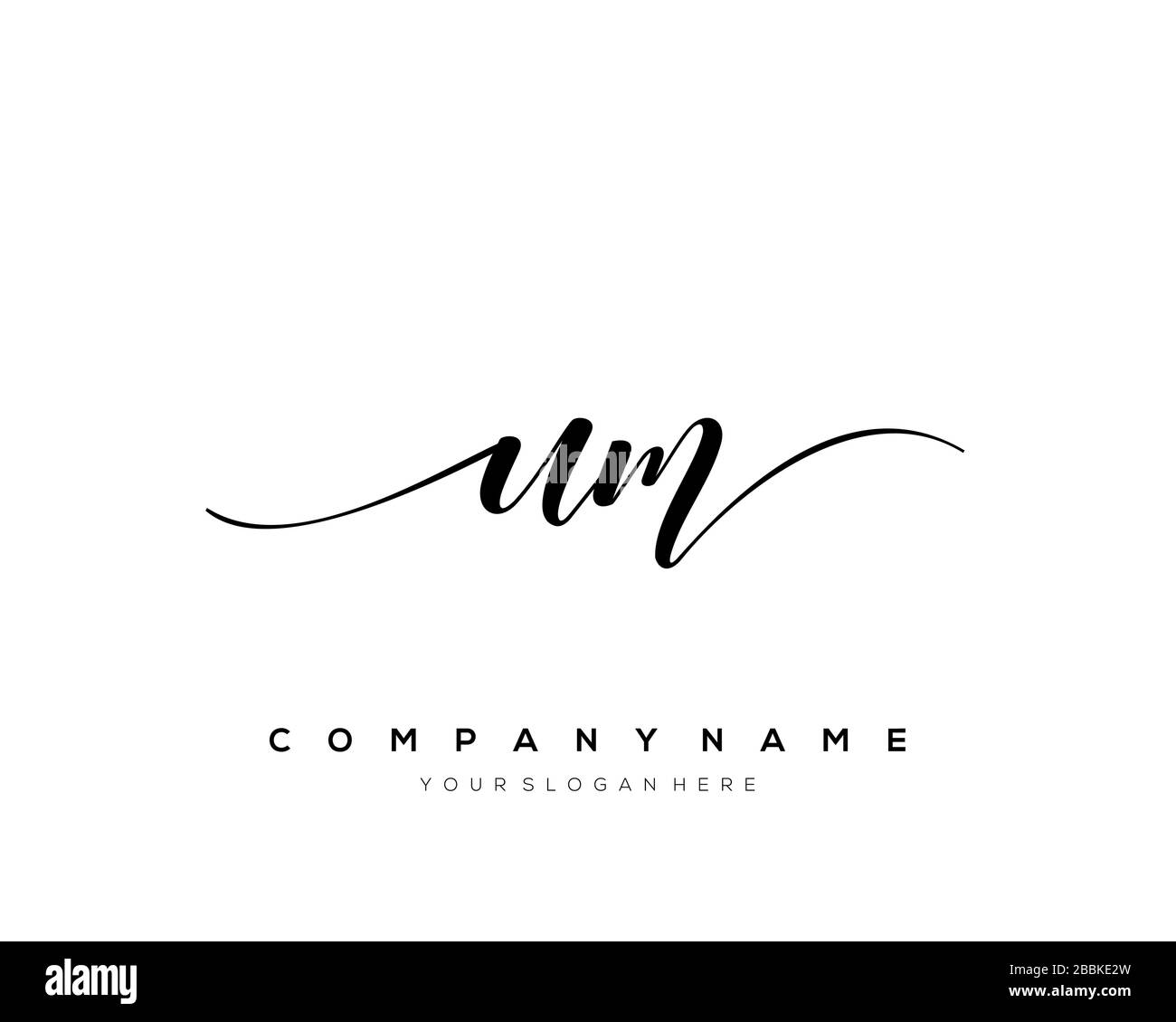 UM Initial Letter handwriting logo hand drawn template vector, logo for ...
