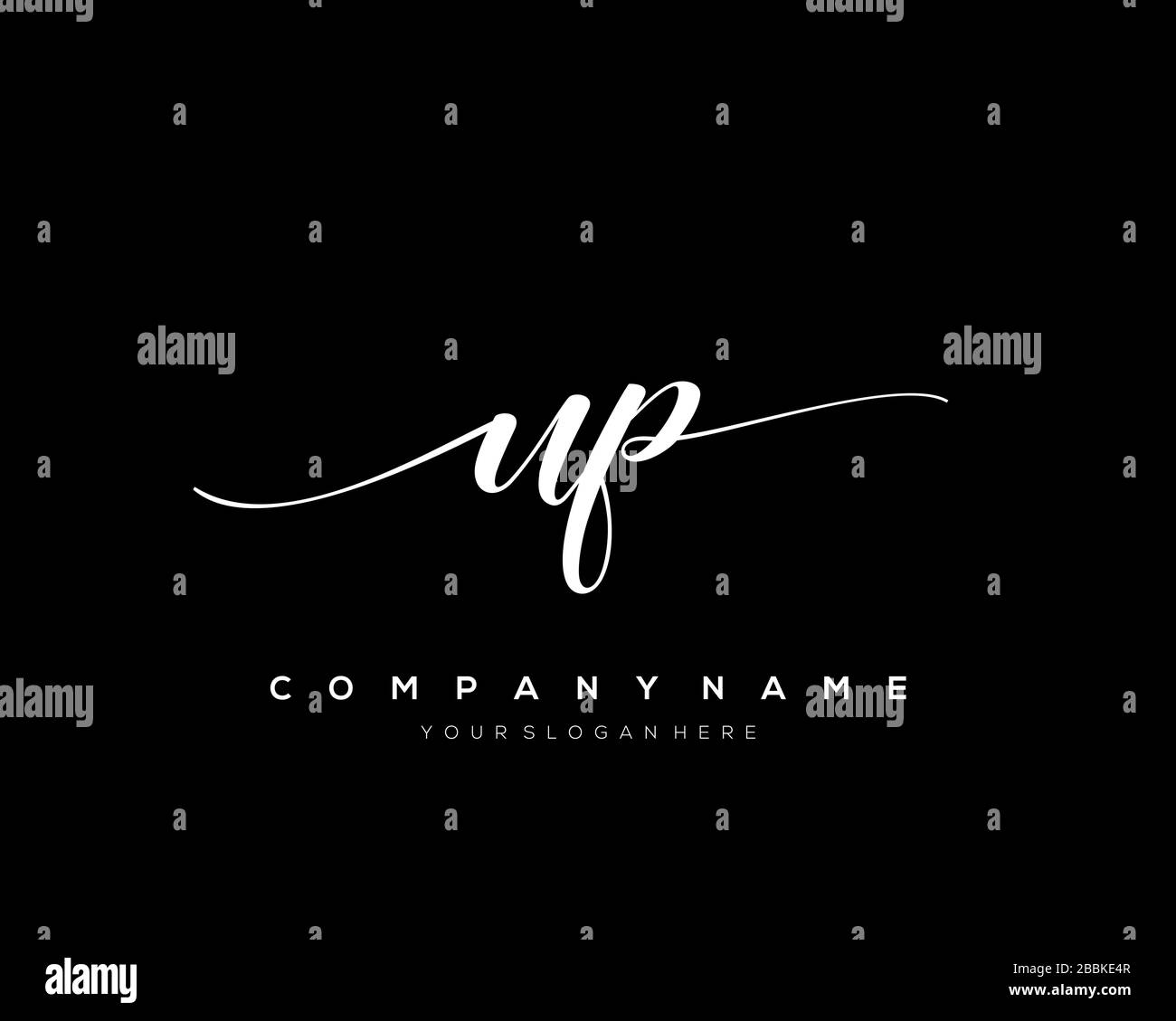 UP Initial Letter handwriting logo hand drawn template vector, logo for ...