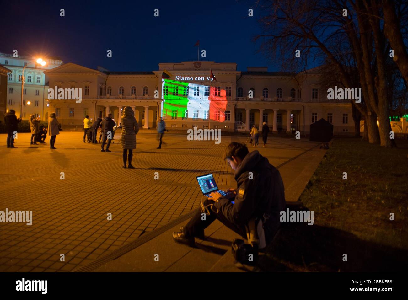 Vilnius, Lithuania. 31st Mar, 2020. The Presidential Palace is ...