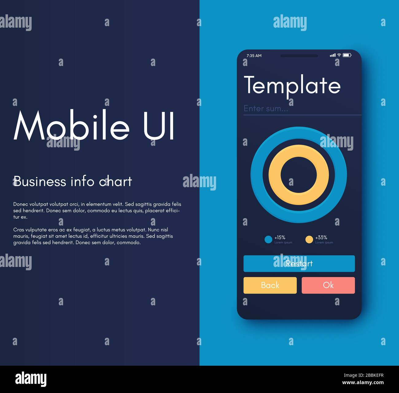 Mobile application infographic interface. Ui design, vector ...