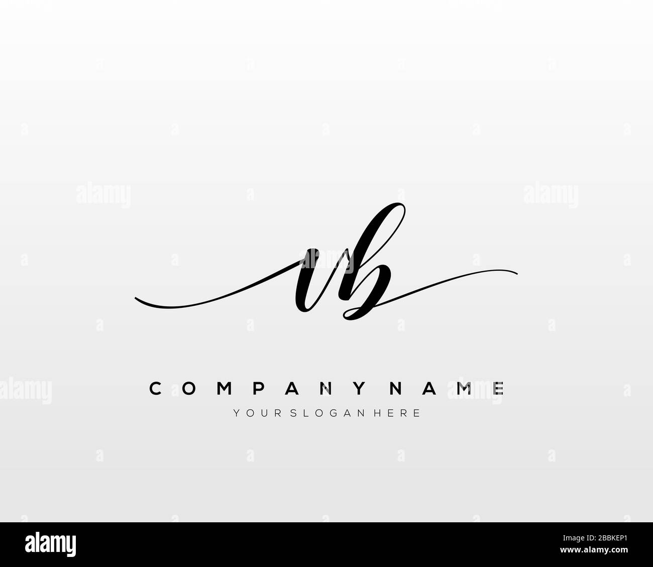 VB Initial Letter handwriting logo hand drawn template vector, logo for ...