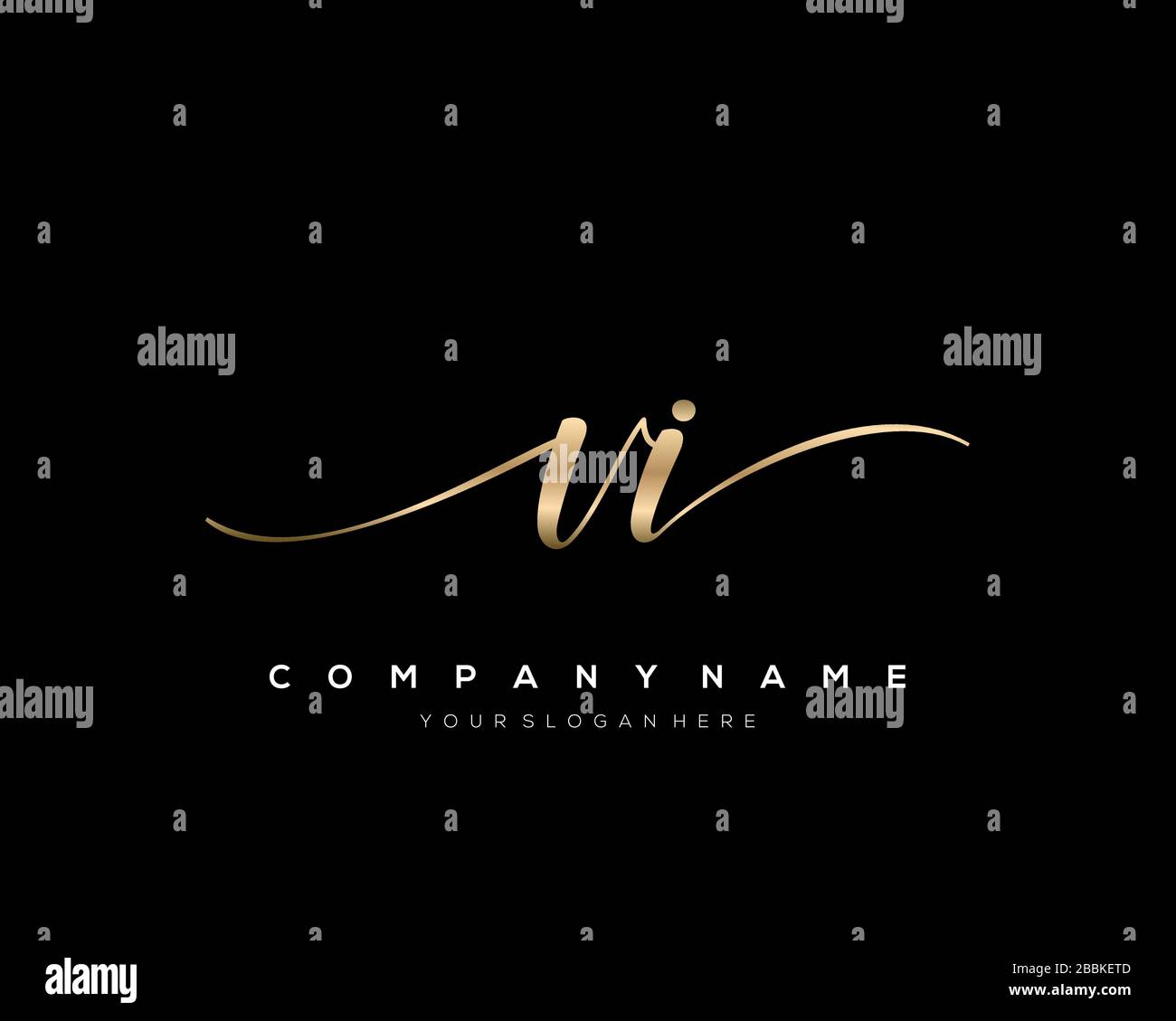 VI Initial Letter handwriting logo hand drawn template vector, logo for ...