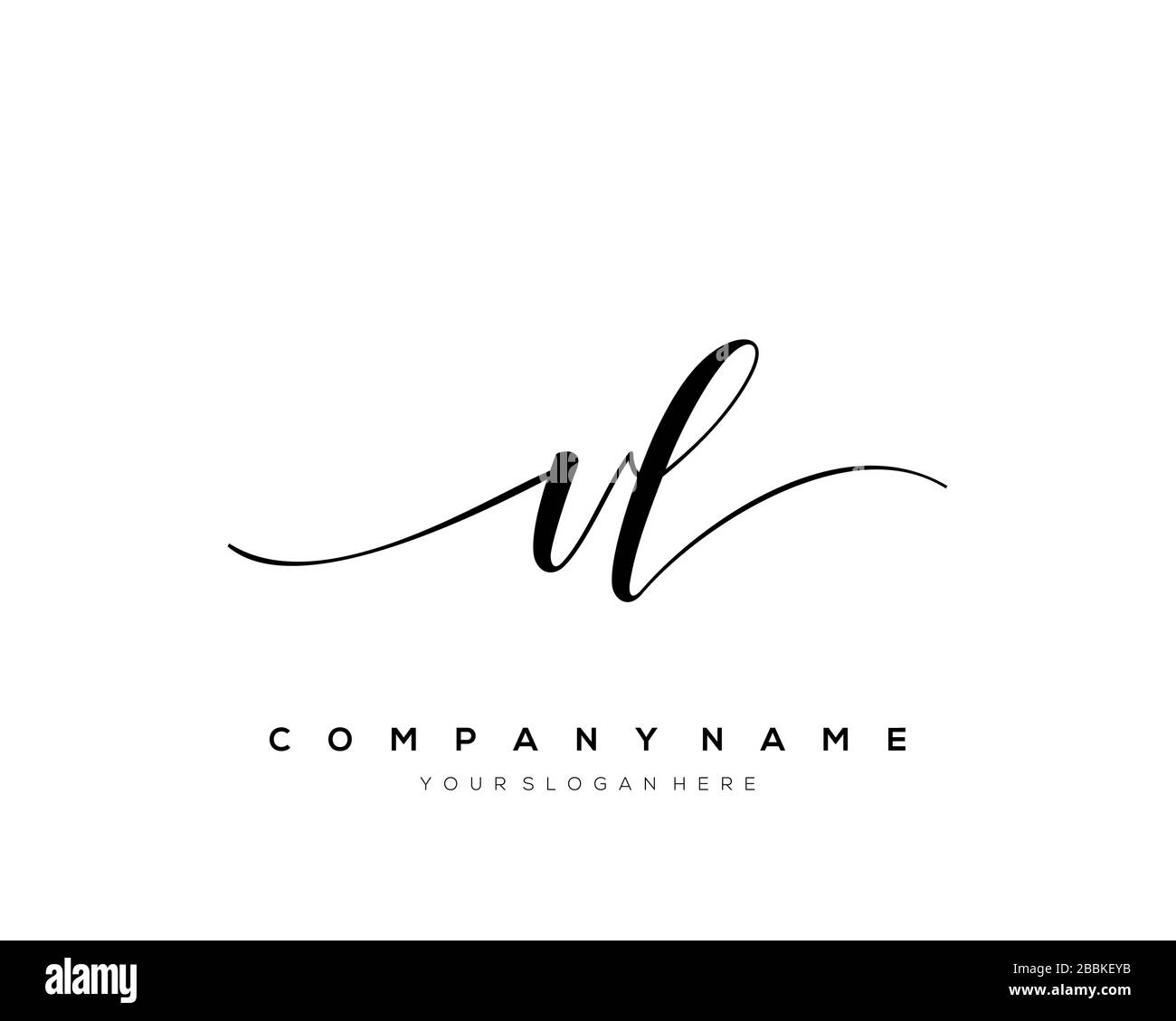 VL Initial Letter handwriting logo hand drawn template vector, logo for ...
