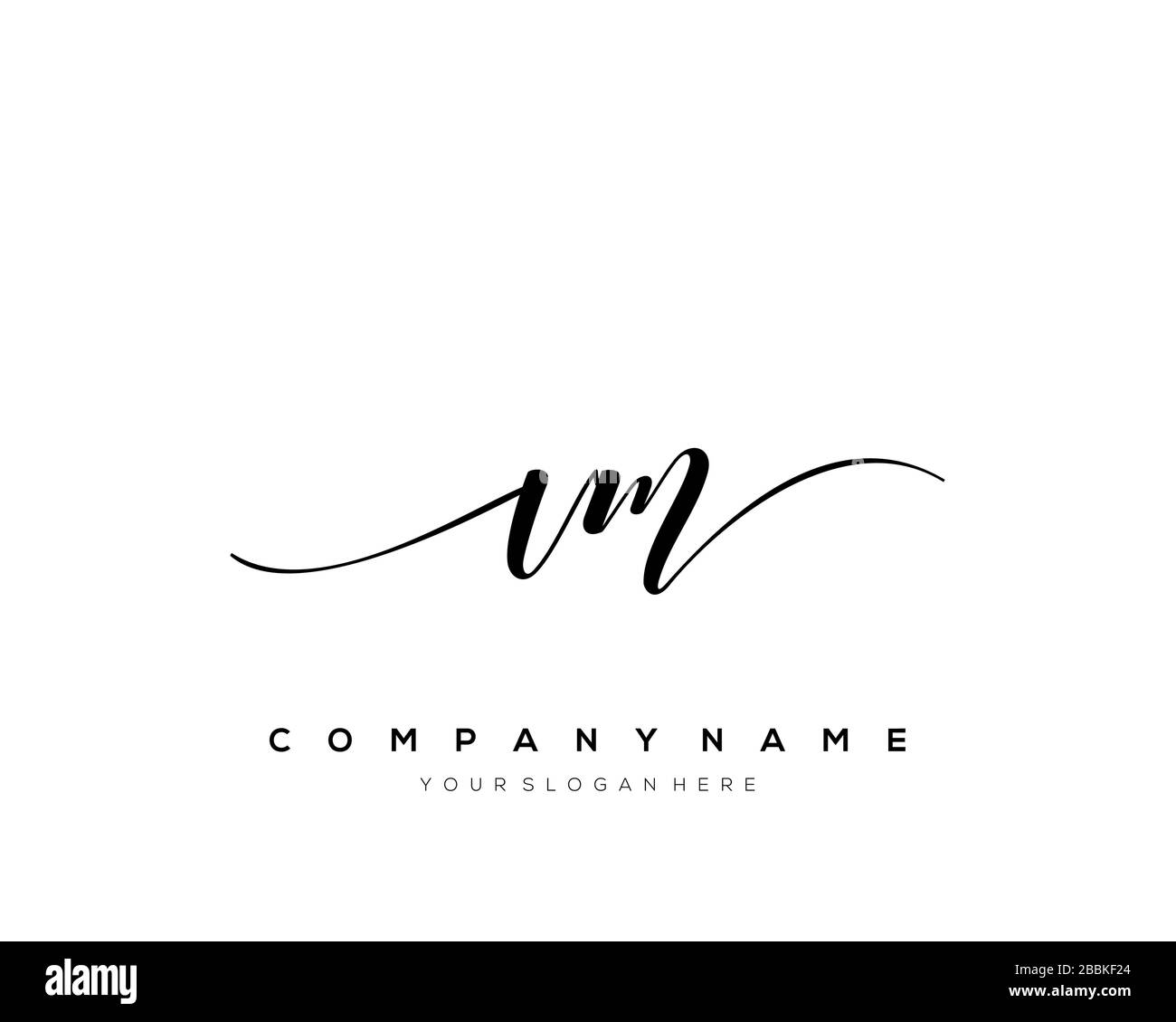 VM Initial Letter handwriting logo hand drawn template vector, logo for ...