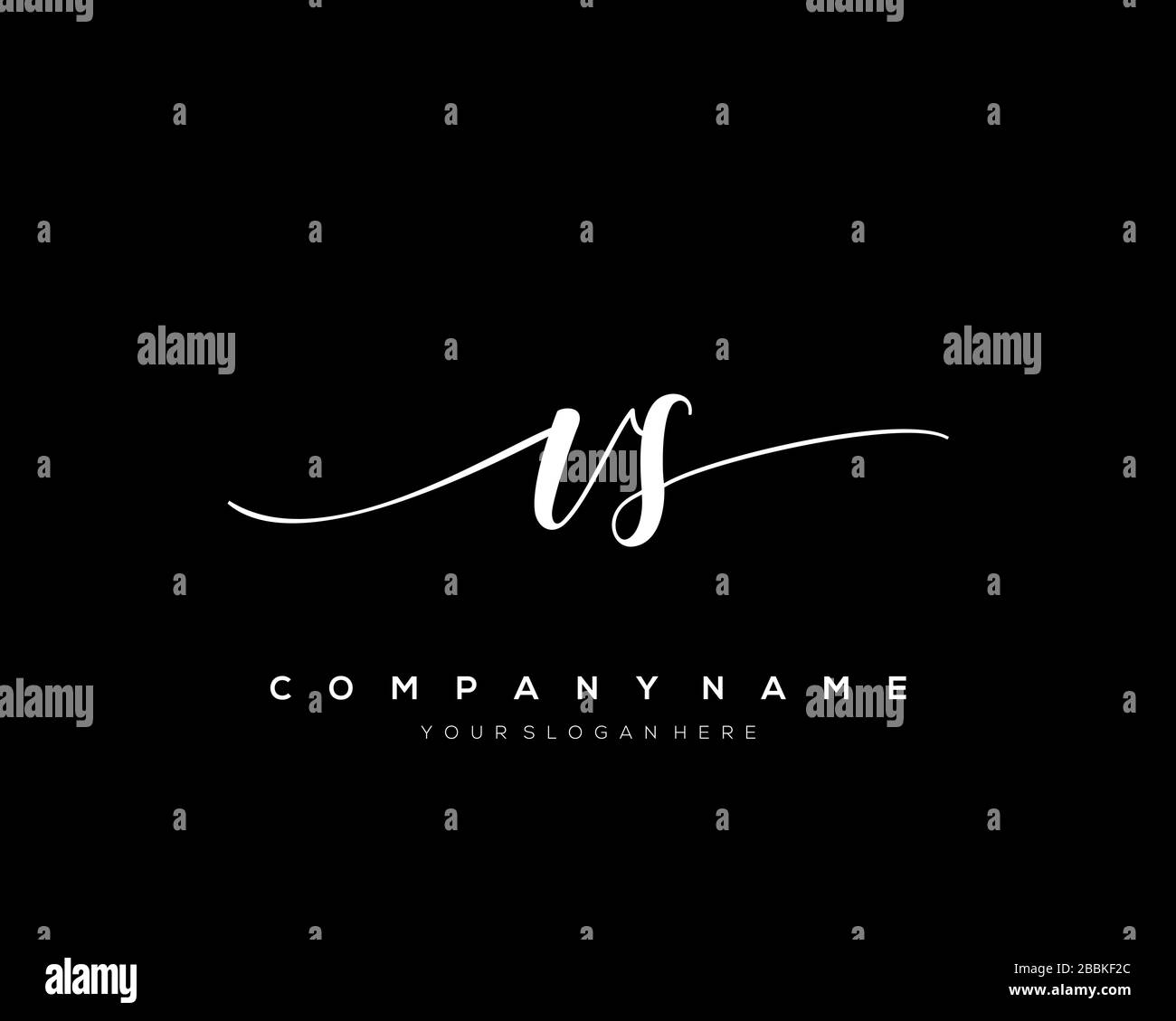 VS Initial Letter handwriting logo hand drawn template vector, logo for ...