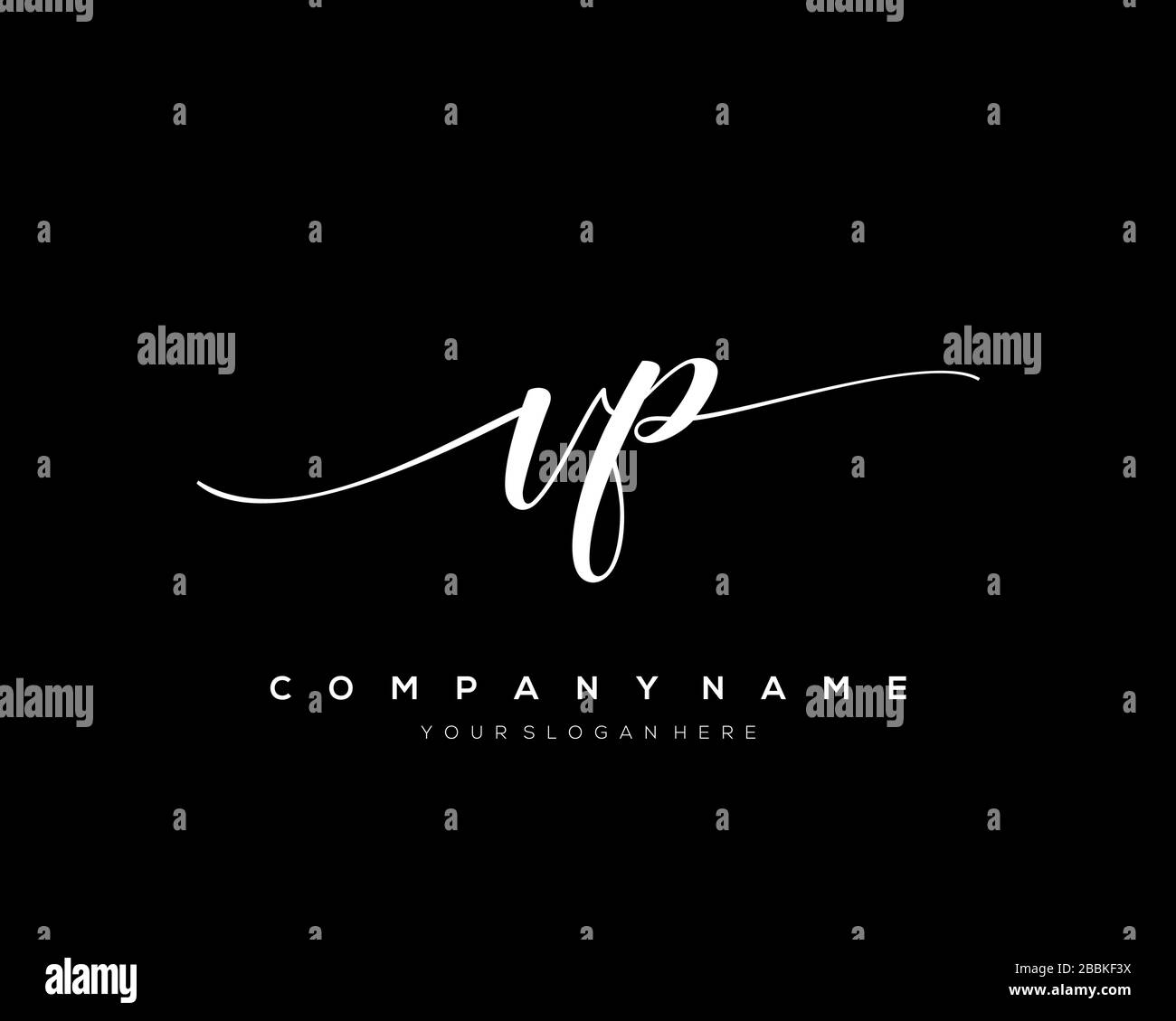 VP Initial Letter handwriting logo hand drawn template vector, logo for ...