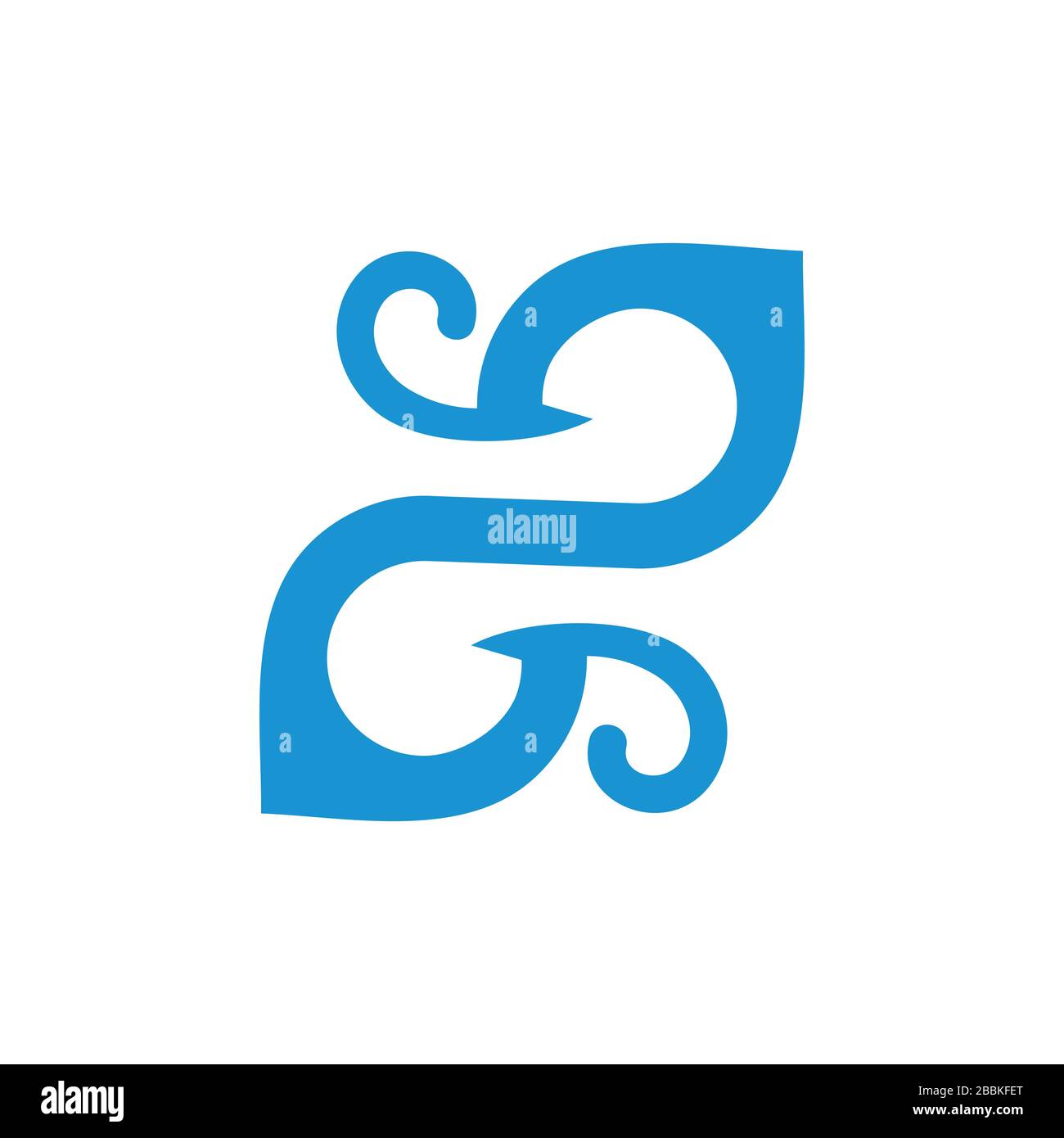 abstract blue waves curl design logo vector Stock Vector Image & Art ...