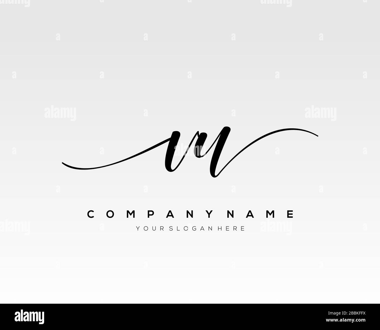 VU Initial Letter handwriting logo hand drawn template vector, logo for ...