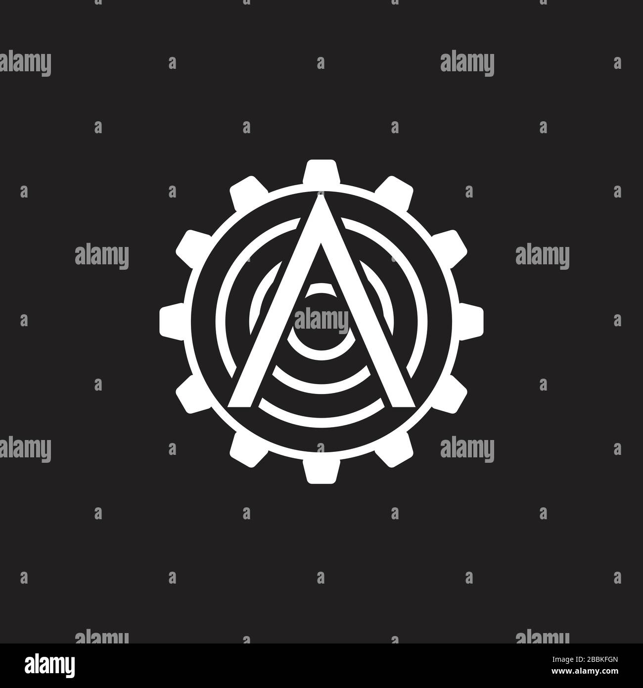 arrow cog machine system geometric circle logo vector Stock Vector ...