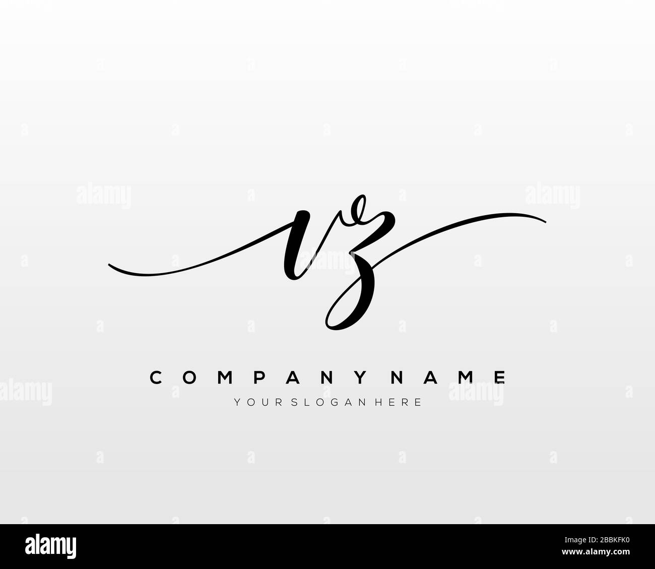 VZ Initial Letter handwriting logo hand drawn template vector, logo for ...