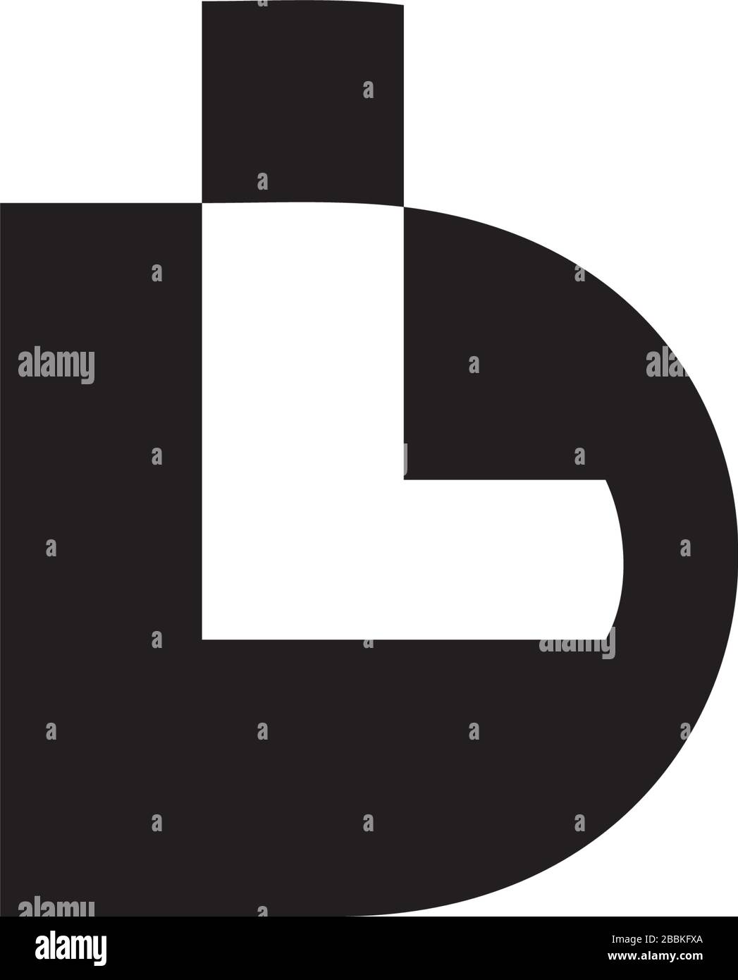 colorful letter dl simple geometric design logo vector Stock Vector ...