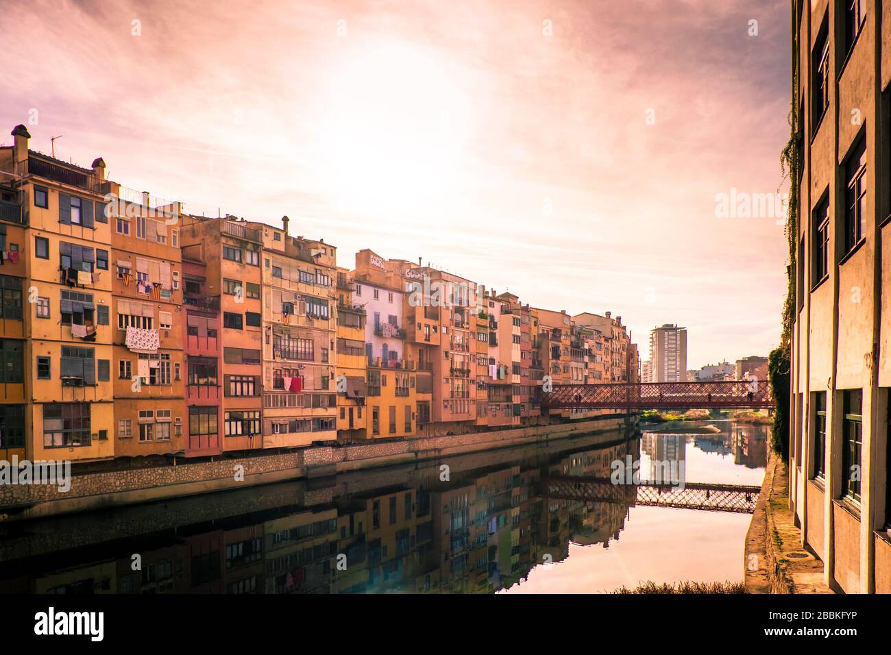 Girona city historical center in Catalonia, Spain Stock Photo - Alamy