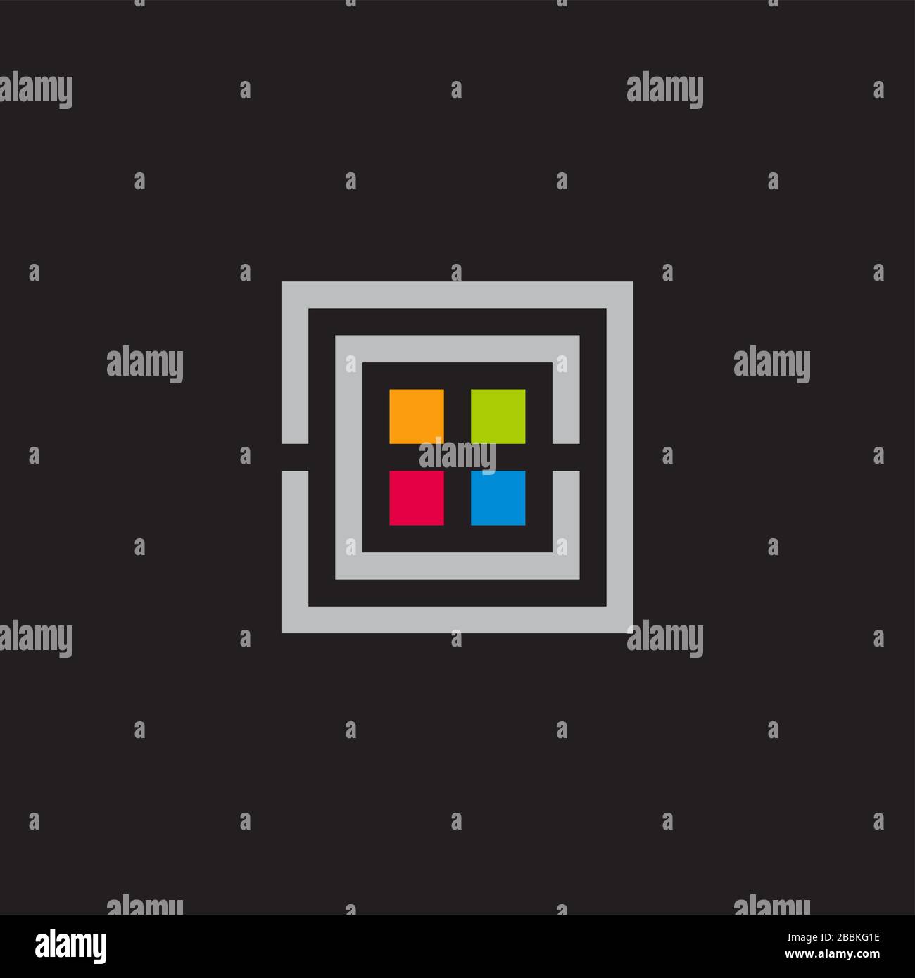 letter cc square geometric windows design logo vector Stock Vector ...