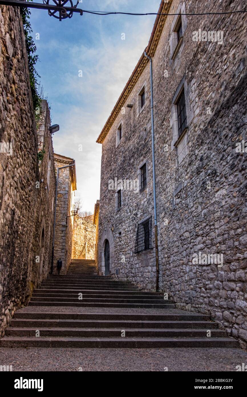 Girona city historical center in Catalonia, Spain Stock Photo - Alamy