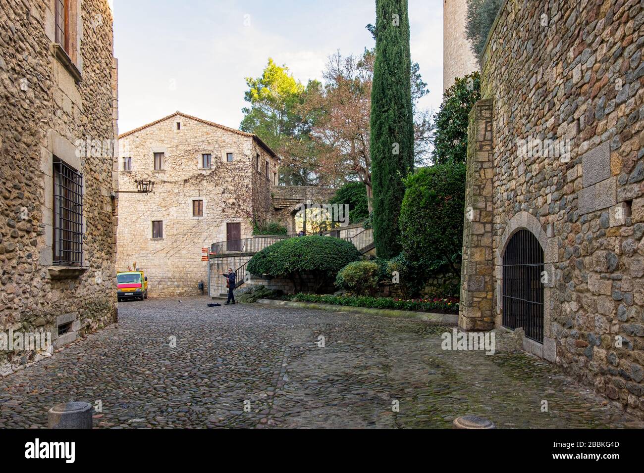 Girona city historical center in Catalonia, Spain Stock Photo - Alamy