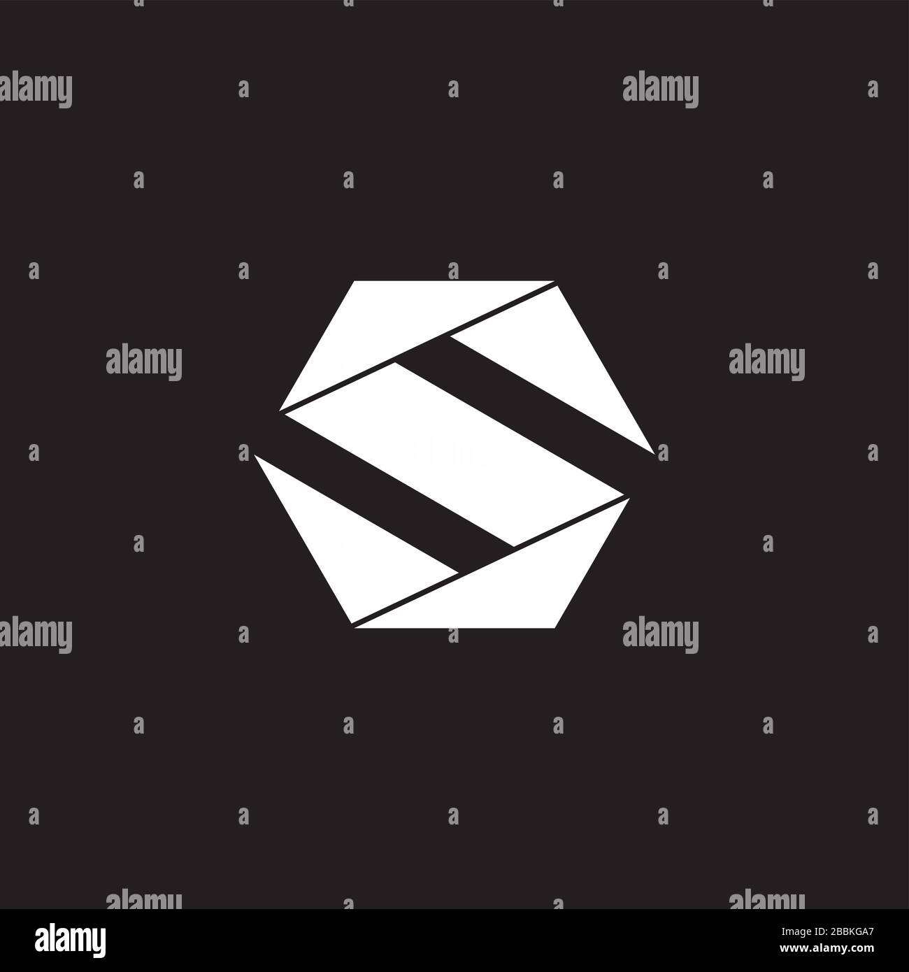 letter s hexagonal geometric flat origami design logo vector Stock ...