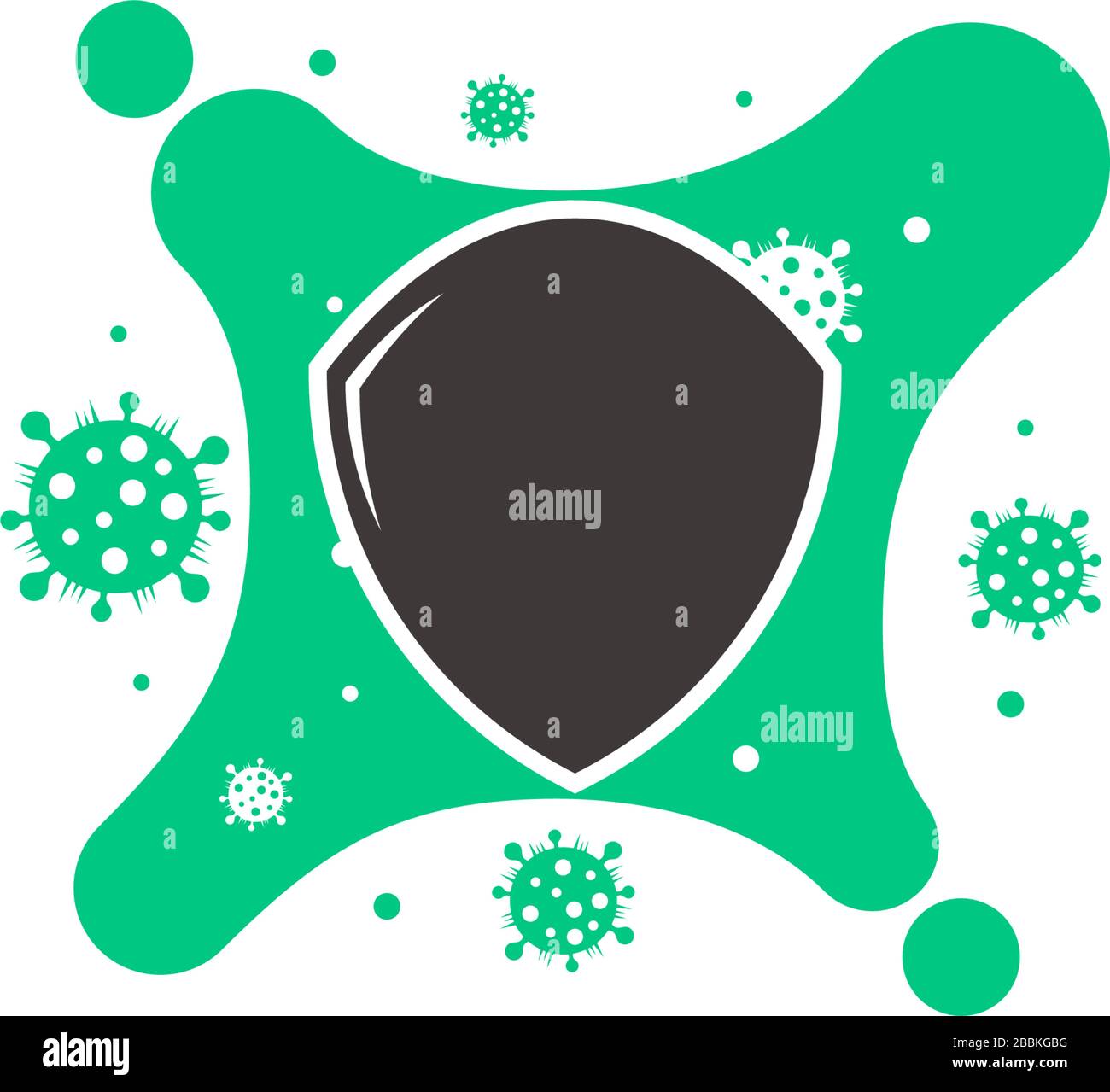 protection shield against influenza virus spread symbol vector Stock ...