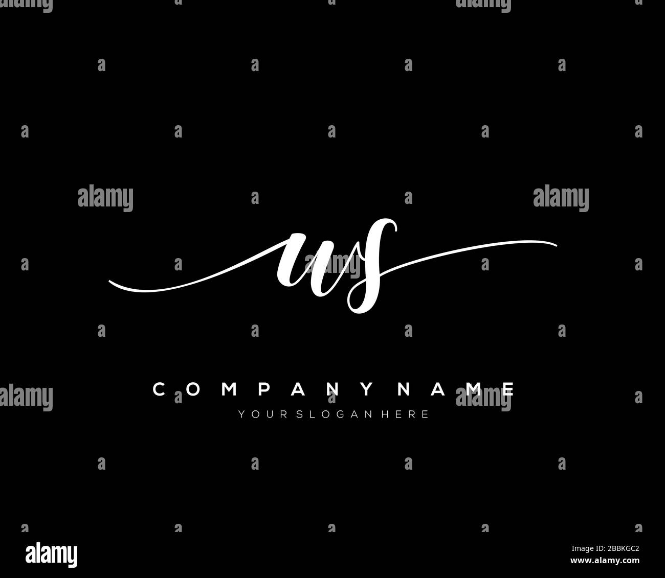 WS Initial Letter handwriting logo hand drawn template vector, logo for ...