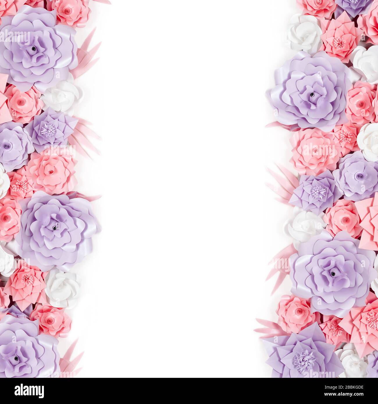 Colorful paper flowers background. Floral backdrop with handmade roses ...