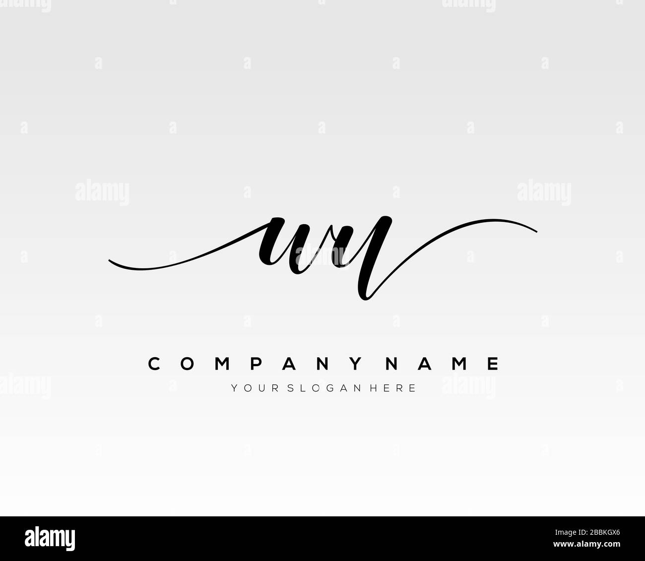 WU Initial Letter handwriting logo hand drawn template vector, logo for ...
