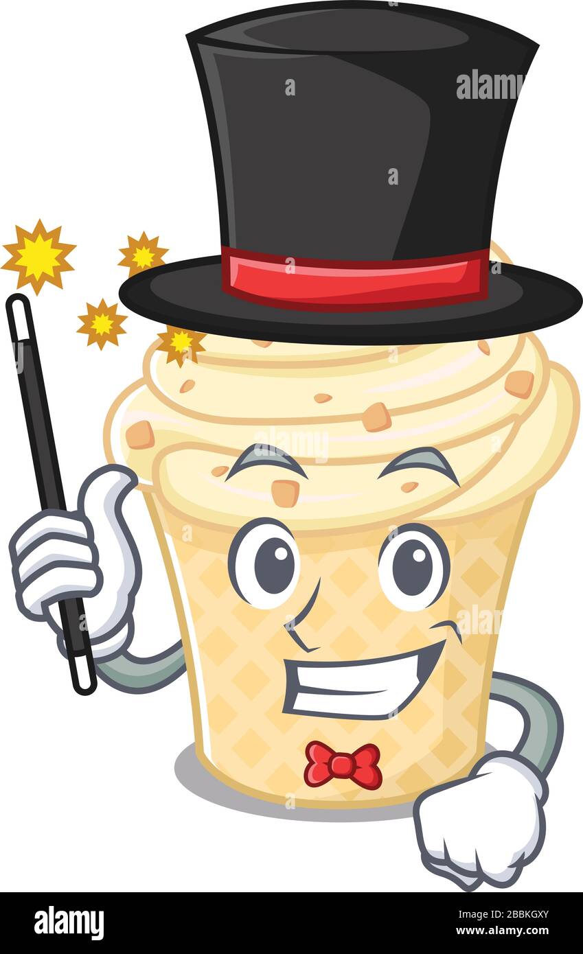 An attractive Magician of vanilla ice cream cartoon design Stock Vector ...