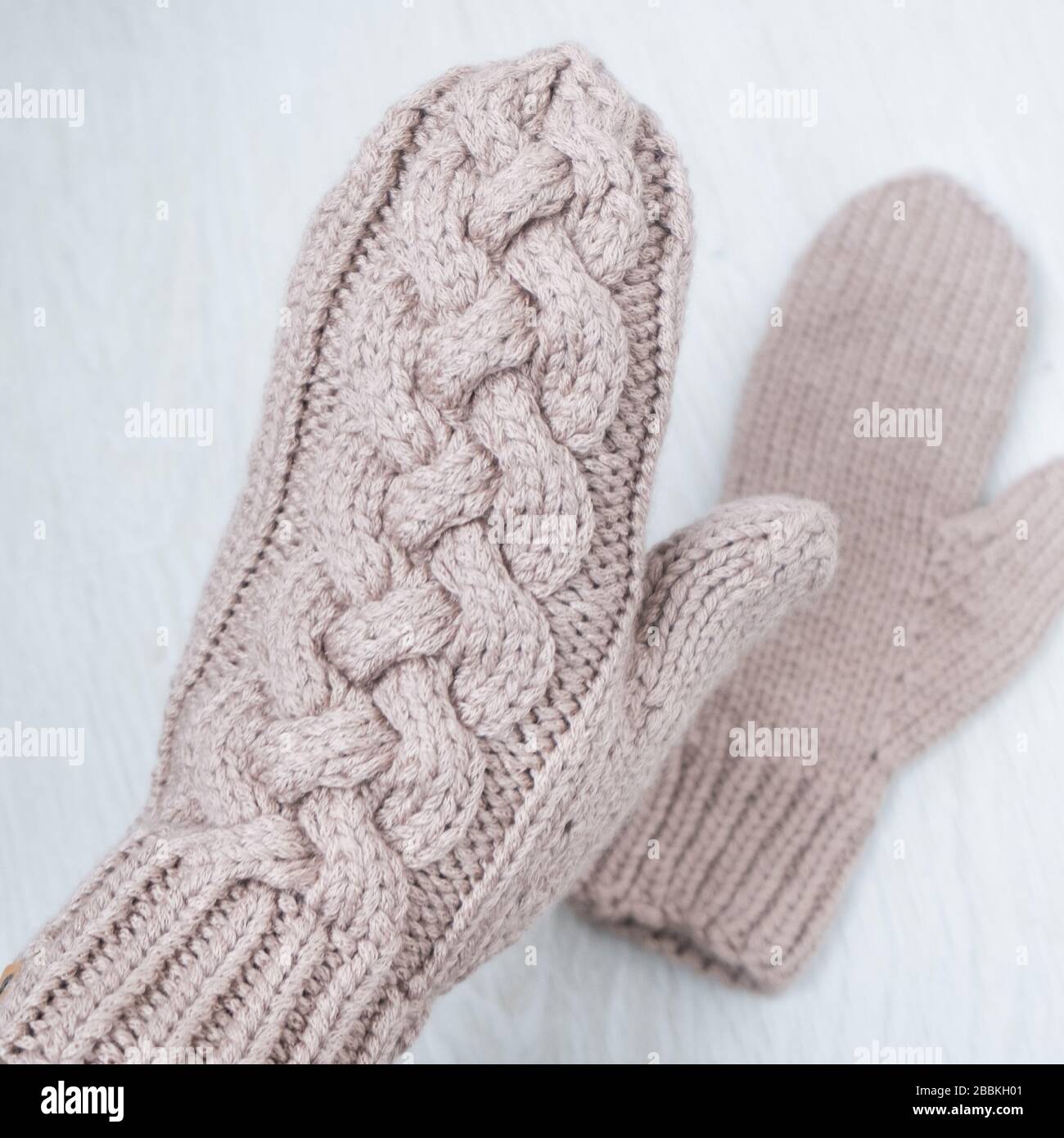 beauty hand knit mittens Stock Photo - Alamy