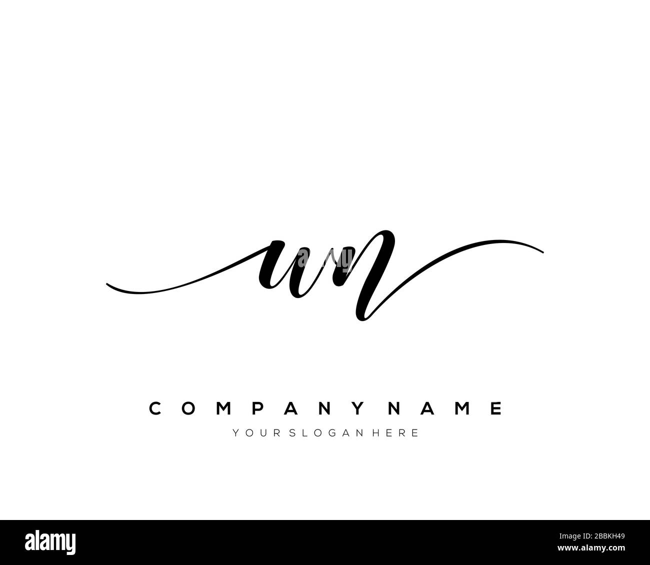 WN Initial Letter handwriting logo hand drawn template vector, logo for ...