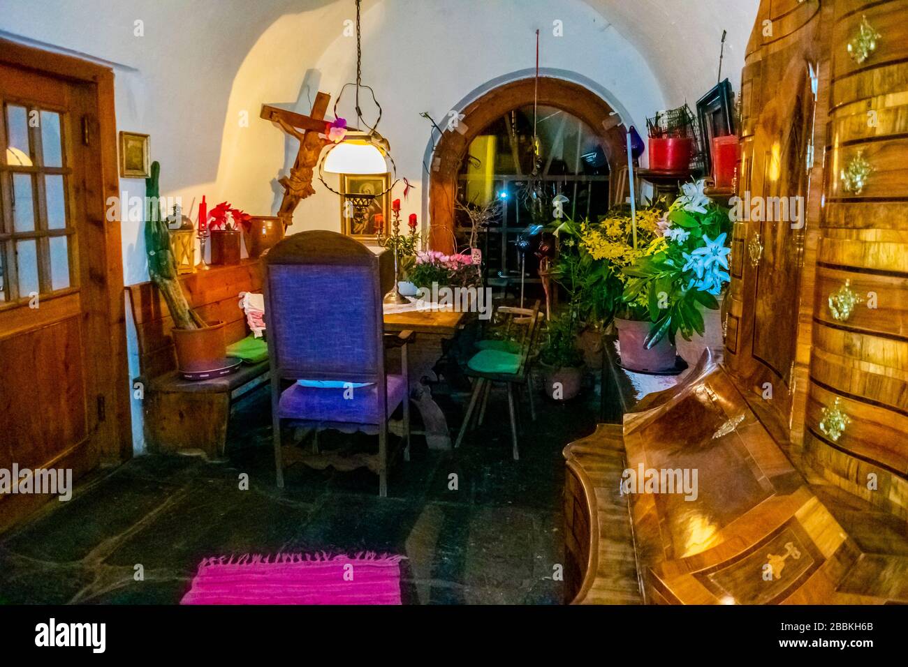 Hallstatt, Austria, inside authentic Austrian Restaurant, Braugasthof ...