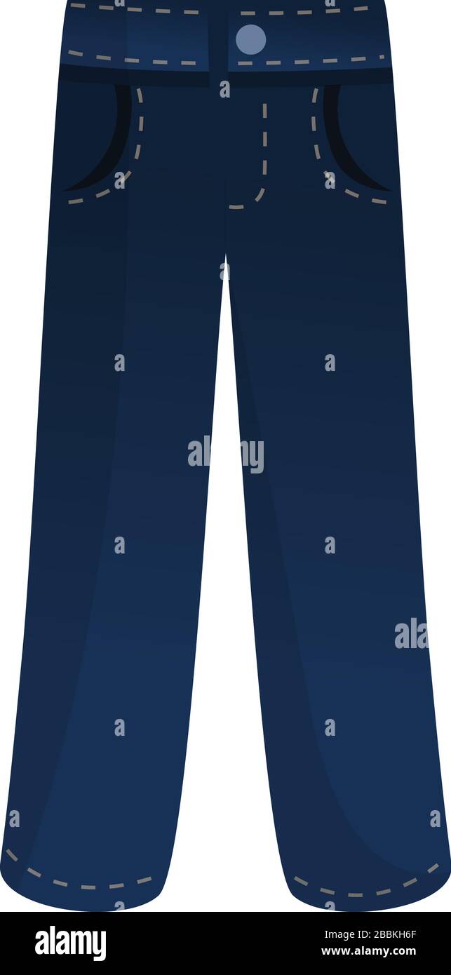 Black blue jeans icon. Cartoon of black blue jeans vector icon for web ...