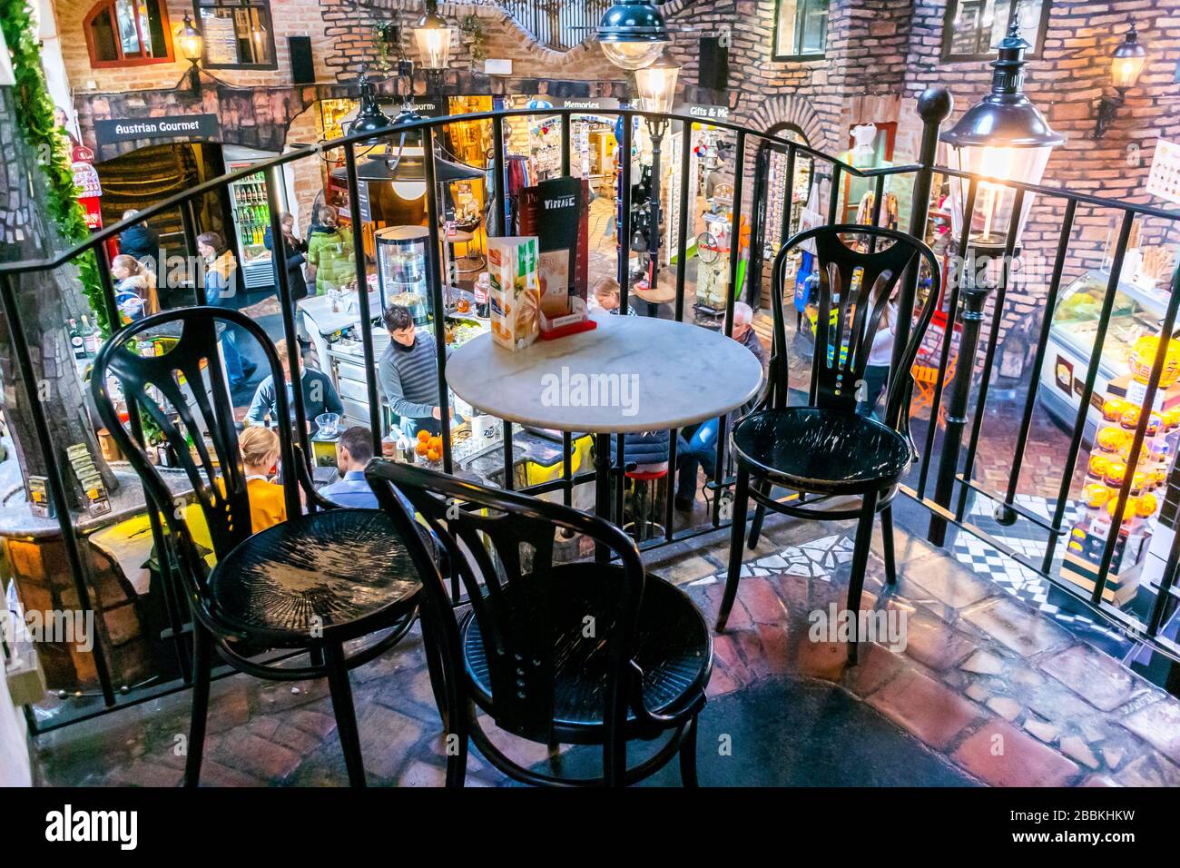 Vienna, Austria, View Cafe Table Inside Shopping Center, Cafe, Bar ...