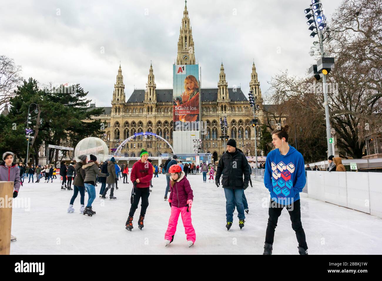 Vienna city hall ice rink hi-res stock photography and images - Alamy