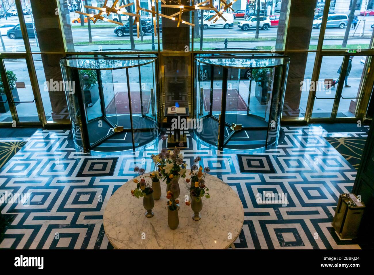 Vienna, Austria, Aerial View, Inside Hallway Entrance Luxury Hotel ...