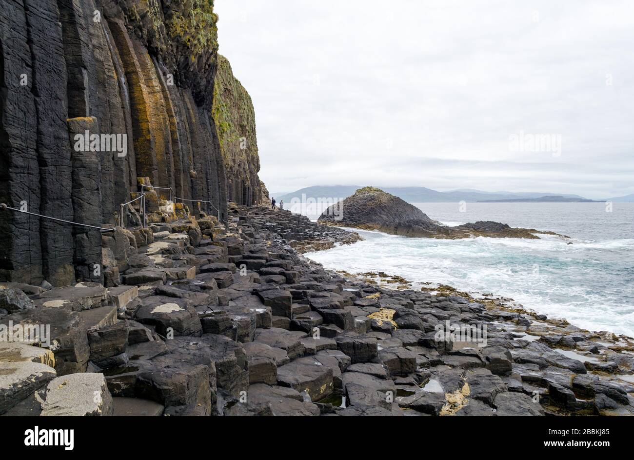 The characteristic volcanic hexagon shaped stones and rocks of the ...