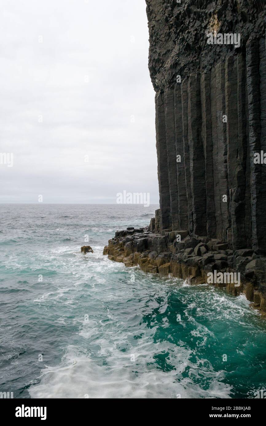 The characteristic volcanic hexagon shaped stones and rocks of the ...
