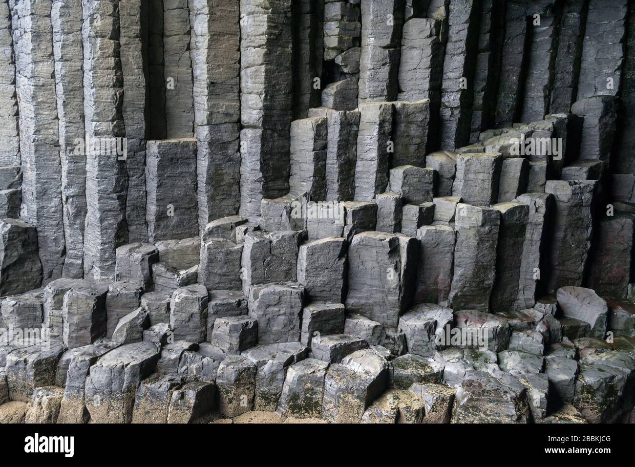 Detail view of the interior of the famous Fingal's cave in the little ...
