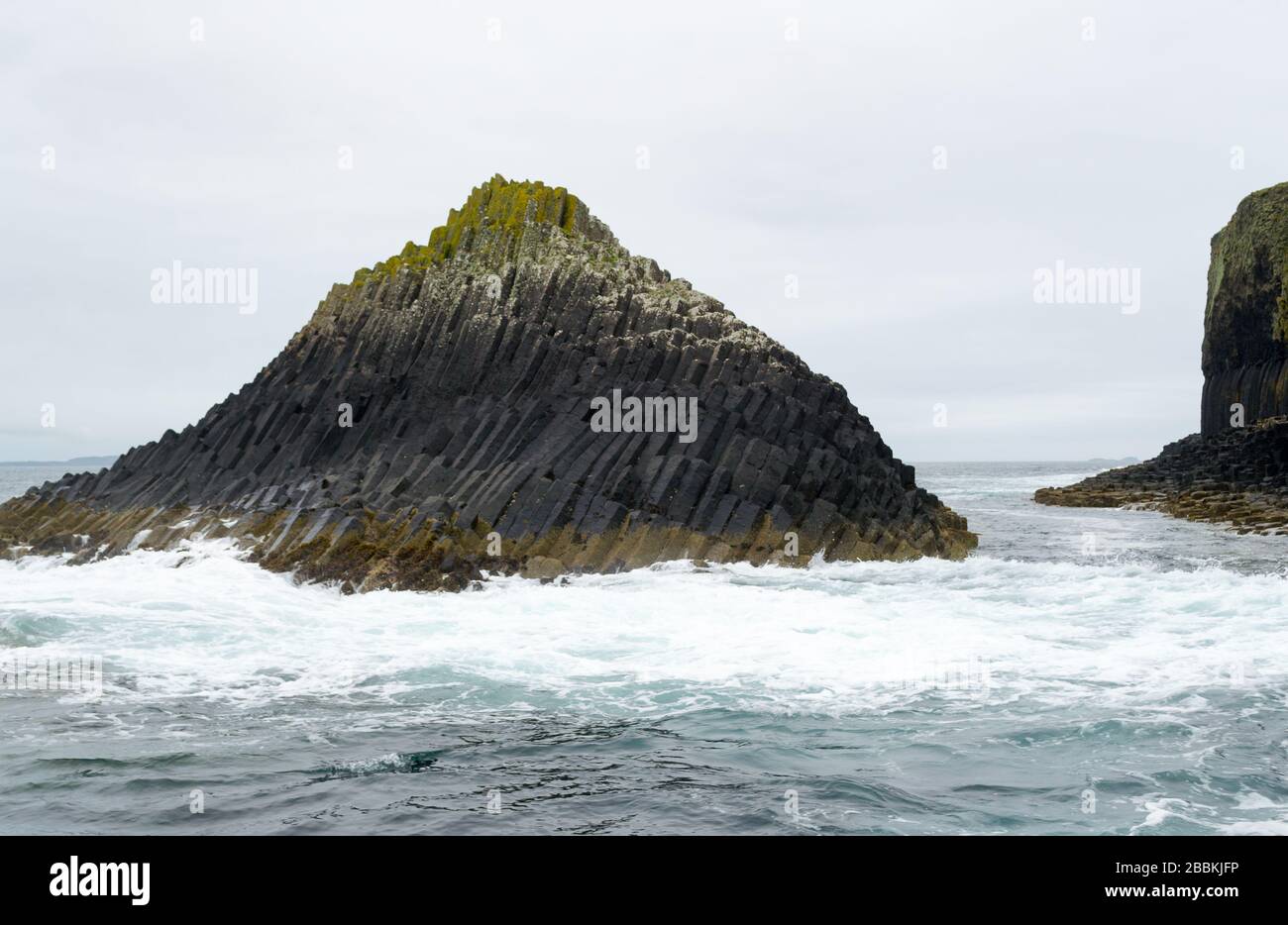 The characteristic volcanic hexagon shaped stones and rocks of the ...