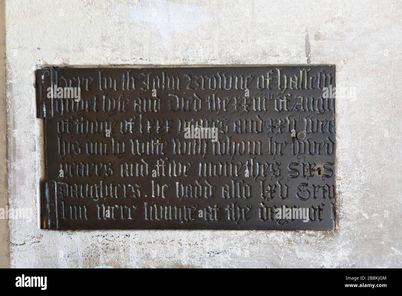 John Browne family brass memorial dated 1581 in the church at ...